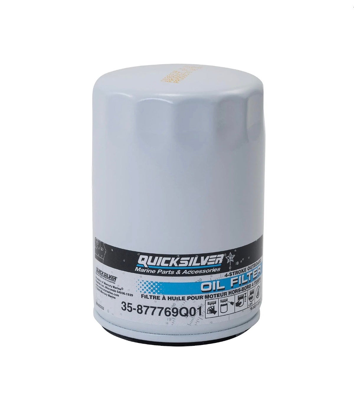 Quicksilver 35-877769Q01 Oil Filter - Mercury - 175-400HP Verado Inline ...